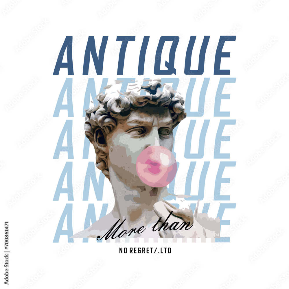 Vintage classic statue graphic t-shirt design ready to print. Vintage ...