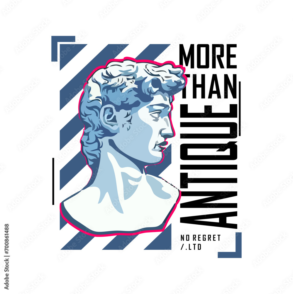 Classic statue graphic t-shirt design ready to print. Slogan typography ...