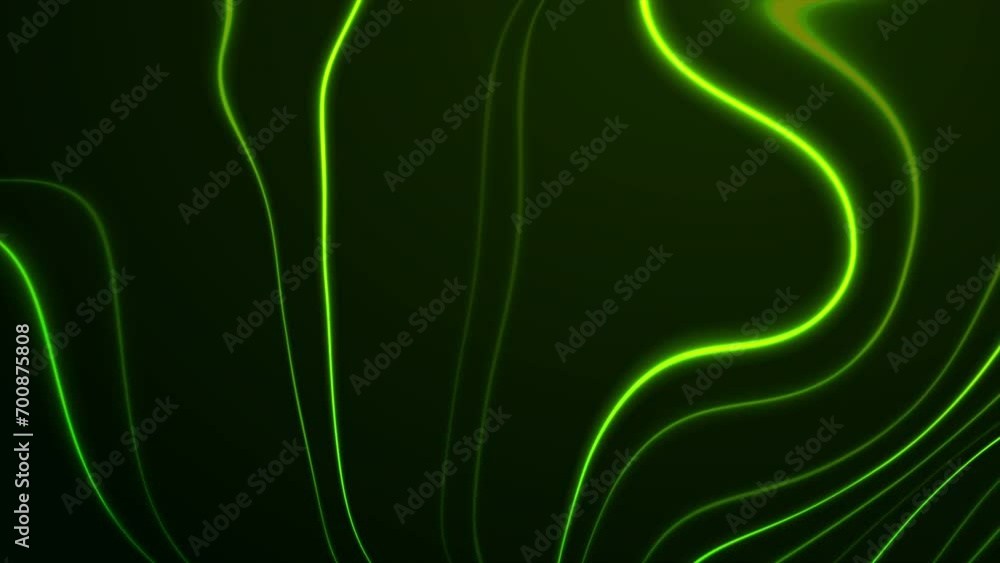 Green neon glowing waves abstract futuristic background. Seamless ...