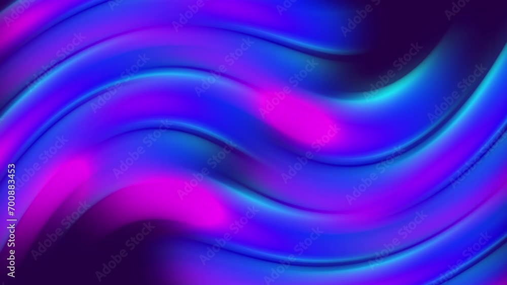 Blue color wavy abstract animated background with motion liquid curve ...