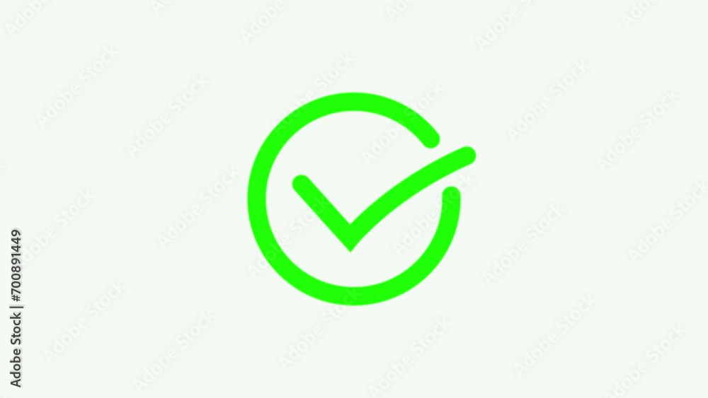 Check mark animation or tick doodle, hand drawn check mark animation on a white background ...