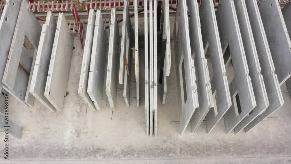 Aerial top view of Precast concrete wall panel for construction ...