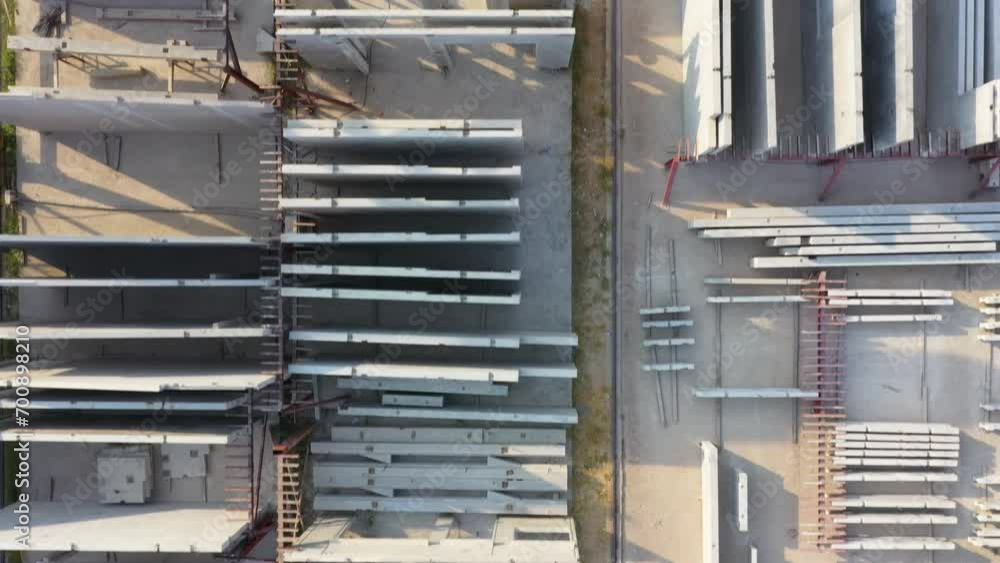 Aerial top view of Precast concrete wall panel for construction ...