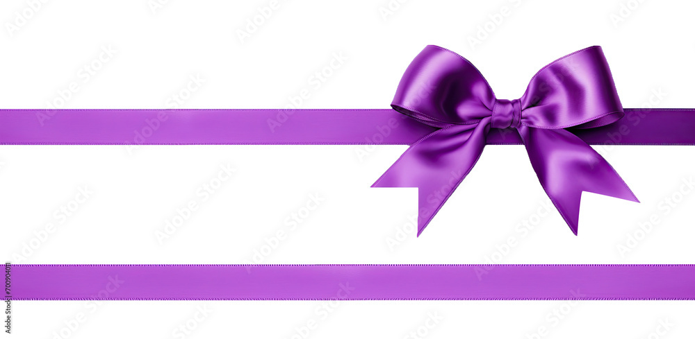 violet ribbon and bow on isolate transparency background, PNG Stock ...