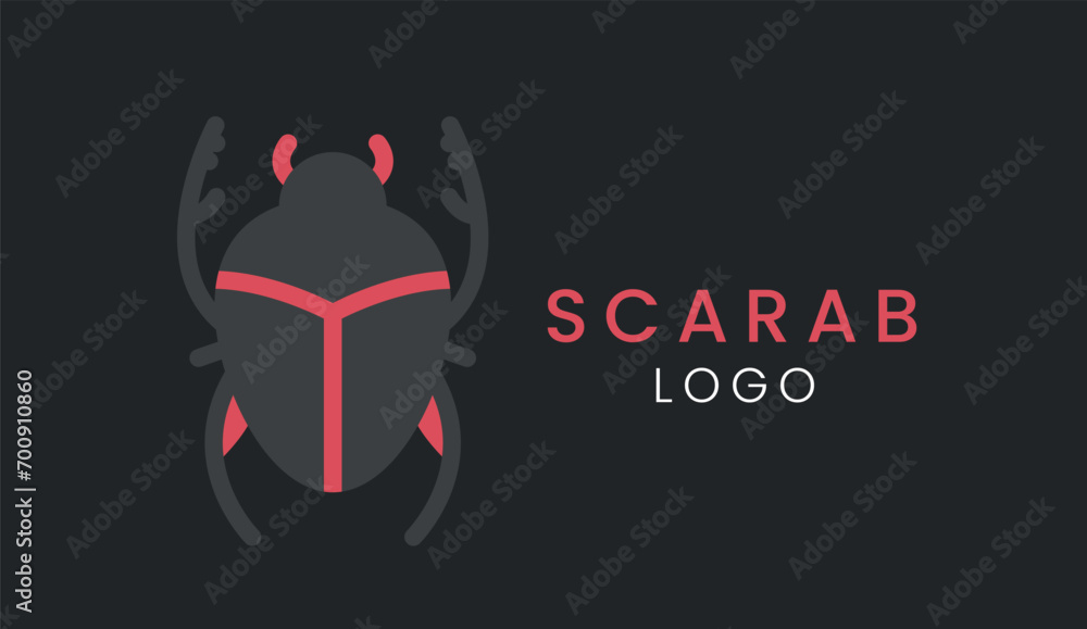 Egyptian Sacred Scarab logo design. Vector illustration of a beetle ...