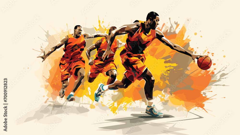 athleticism and dynamism of basketball with a vector scene featuring ...