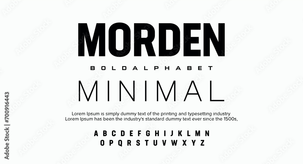 Modern abstract digital technology logo font alphabet. Minimal modern ...