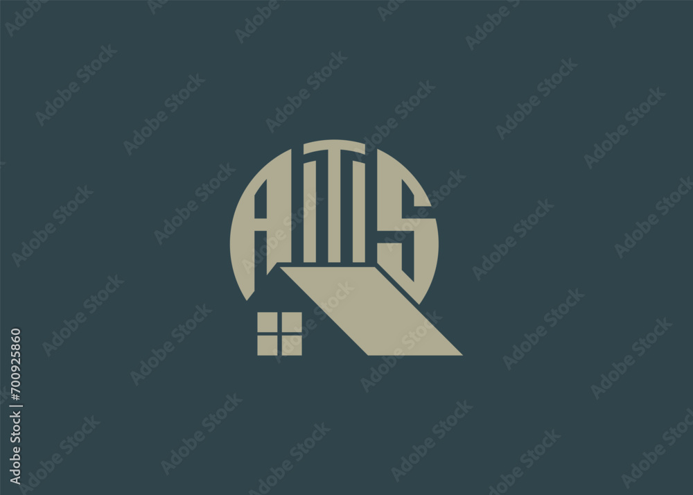Real Estate Letter ATS Monogram Vector Logo.Home Or Building Shape ATS ...