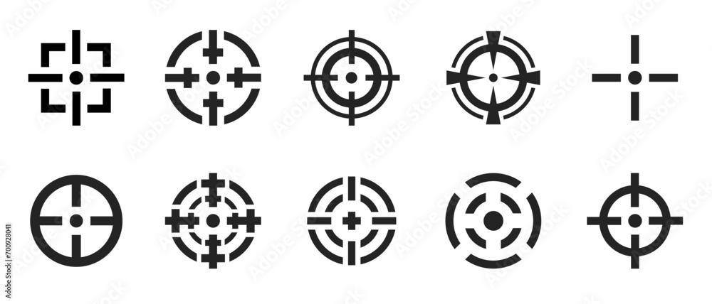 vector set of firearm sights collection. aim, firearm, gun, weapon ...