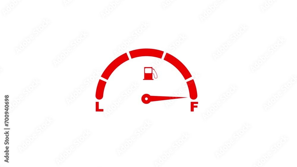 Fuel Meter Dashboard, fuel level indicator with arrow flashing low fuel ...