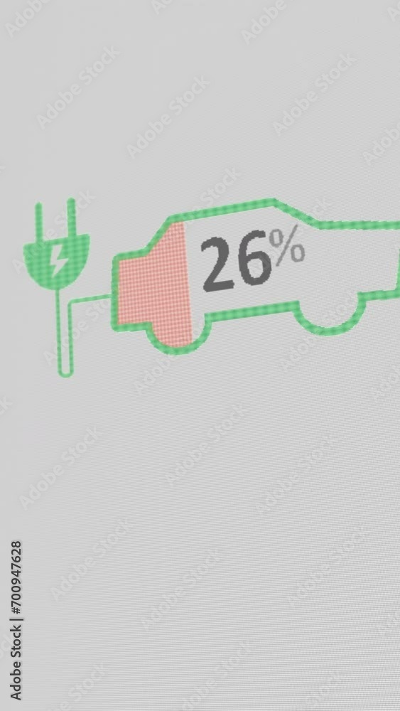 Electric Car shape Charging Indicating the Progress of the Charging ...