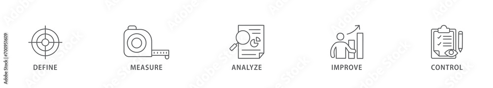 Lean six sigma banner web icon vector illustration concept for process ...