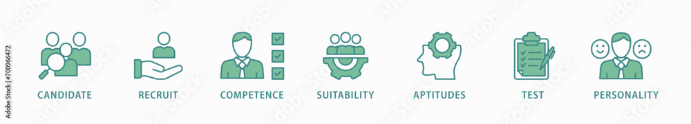 Assessment center banner web icon vector illustration concept for ...
