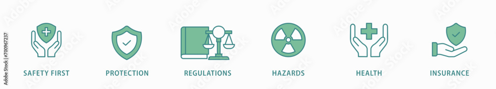 Work safety banner web icon vector illustration concept occupational ... Work safety banner web icon vector illustration concept occupational ...