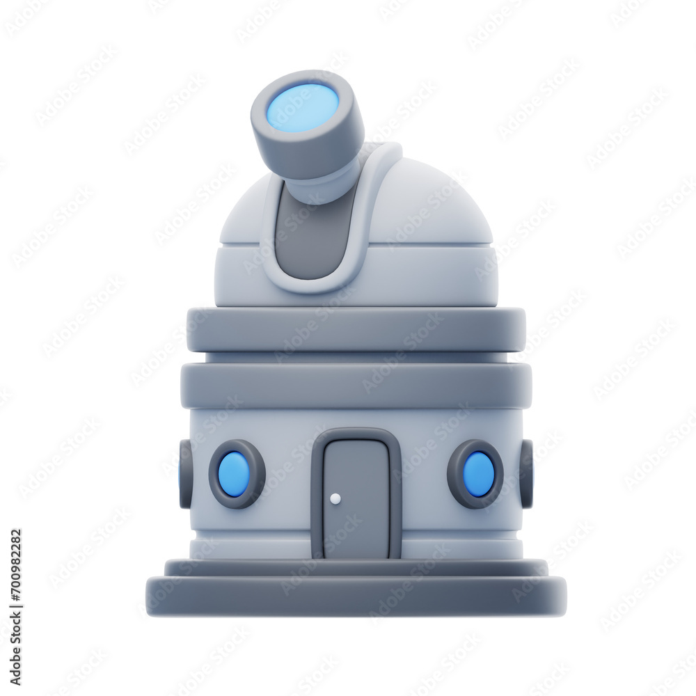 3D Model of a Grey-themed Observatory. Grey-colored Observatory Model ...