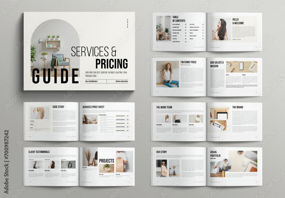 Services and Pricing Guide Template Magazine Design Layout Landscape ...