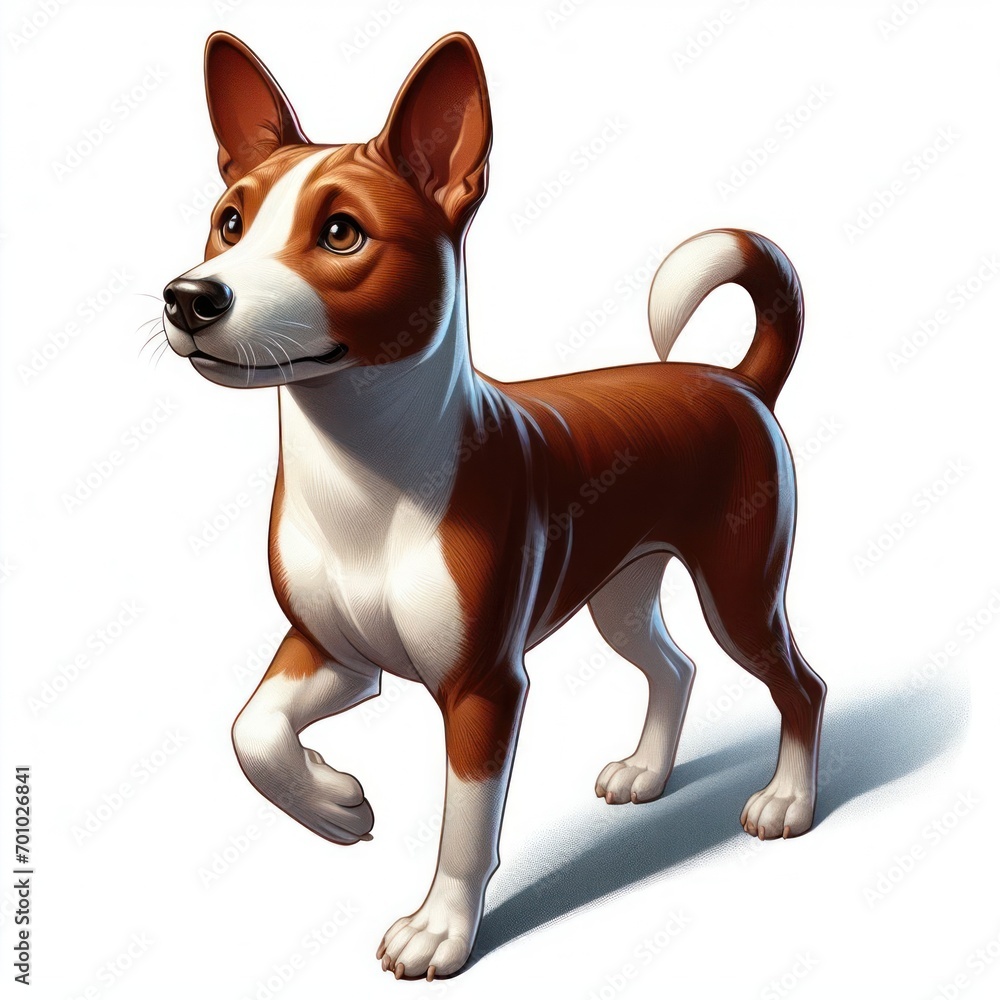 colourful watercolour Basenji clipart illustration Stock Illustration ...