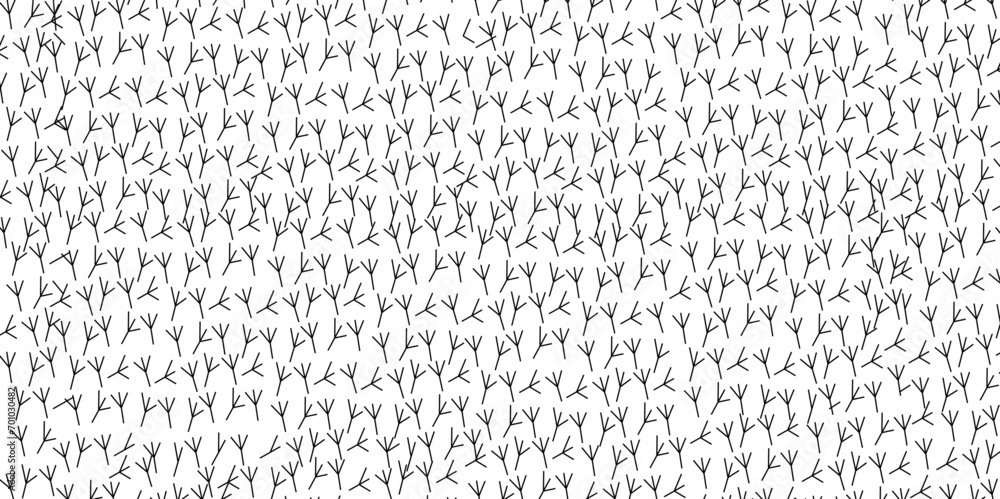 Seamless vector pattern with trace of bird paws, chicken footprints in ...