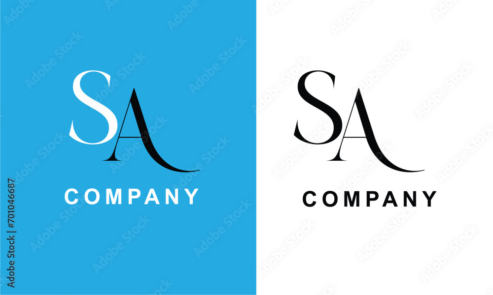 Minimal and unique SA letter logo for business and corporate identity ...
