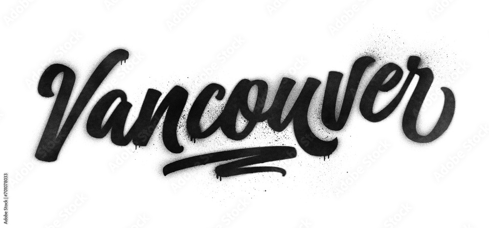 Vancouver city name written in graffiti-style brush script lettering ...