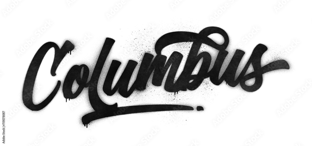 Columbus city name written in graffiti-style brush script lettering ...