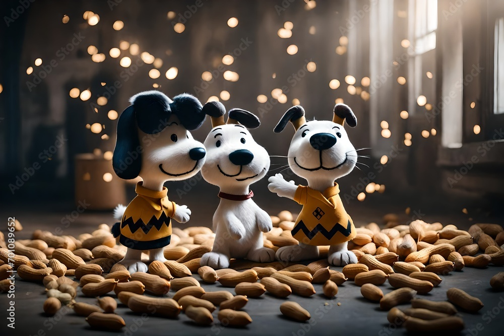 Create an enchanting visual narrative with peanuts as the protagonists ...
