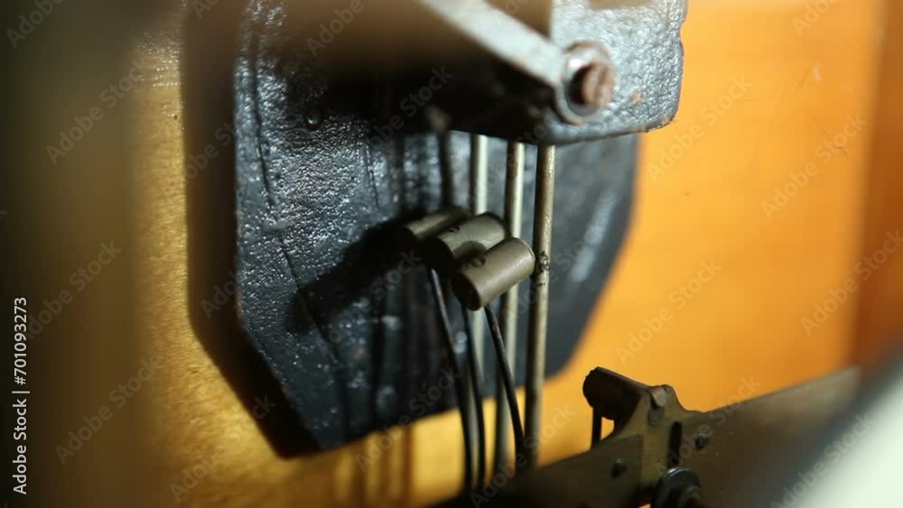 An ancient clock strikes. Mechanical wall clock Retro covered with ...