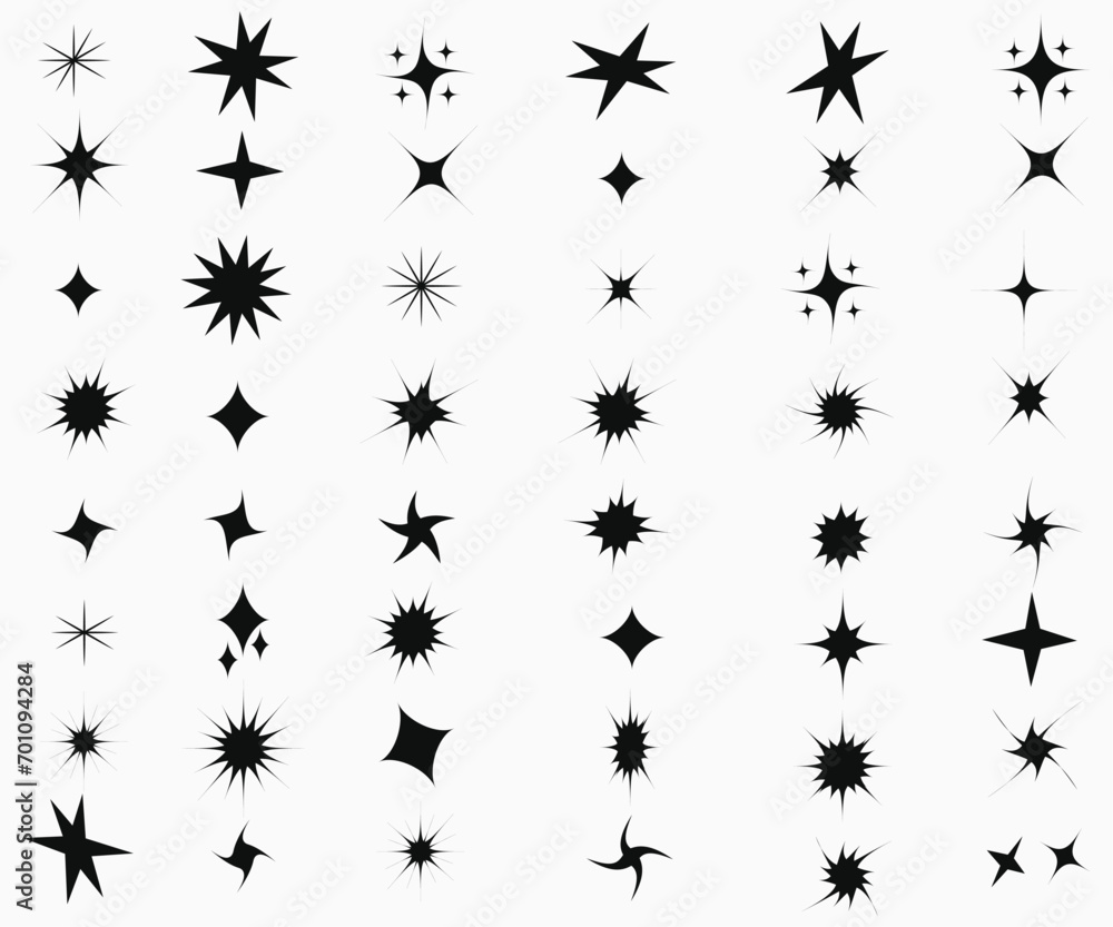 Cool Sparkle Icons Collection. Shine Effect Sign Vector Design. Set of ...