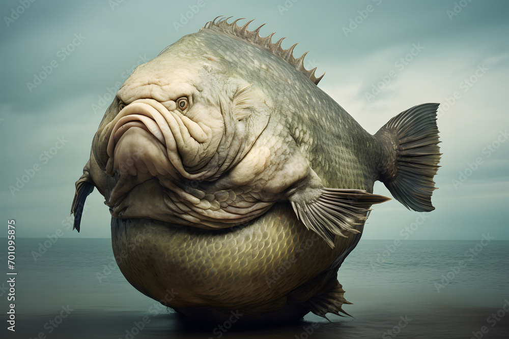fat fish, massive fish, fat animals Stock Illustration | Adobe Stock