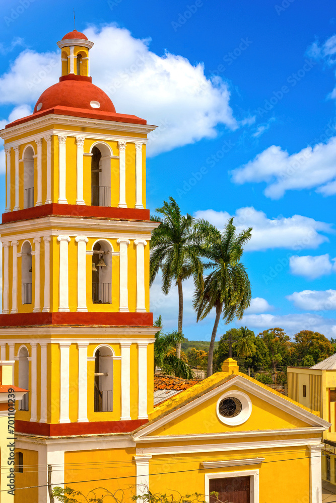 Colonial Catholic Church in Remedios, Cuba. The temple is named St ...