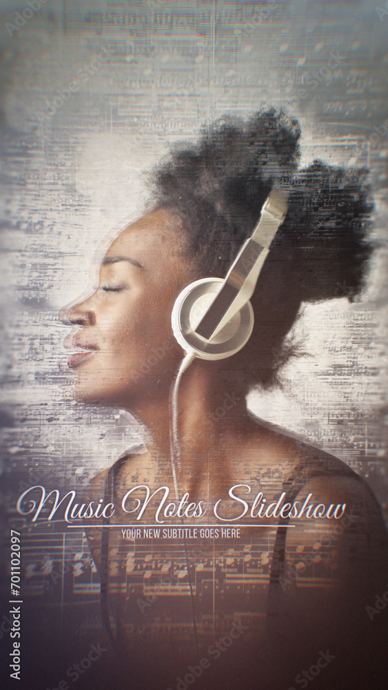 Music Notes Slideshow Stock Template | Adobe Stock