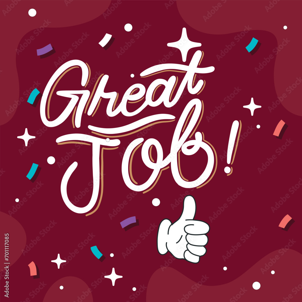 Congratulations, good job, and great job minimal isolated logo vector ...