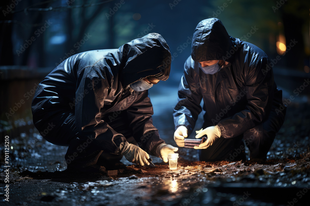 Forensic Frontier, Analyzing the Crime Scene Canvas Stock Photo | Adobe Stock