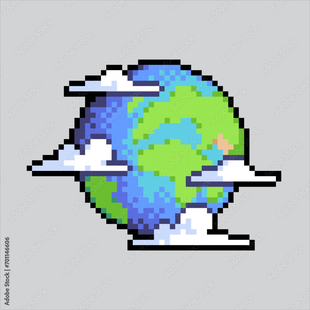 Pixel art illustration Earth Planet. Pixelated Earth. Planet Earth ...