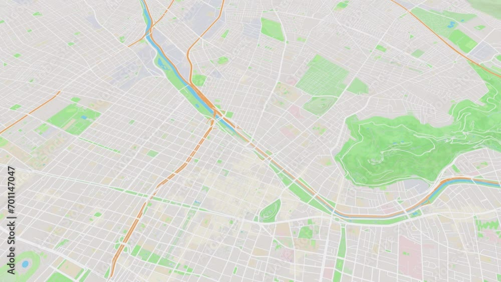 Vidéo Stock Streets Santiago map background loop. Spinning around Chile ...