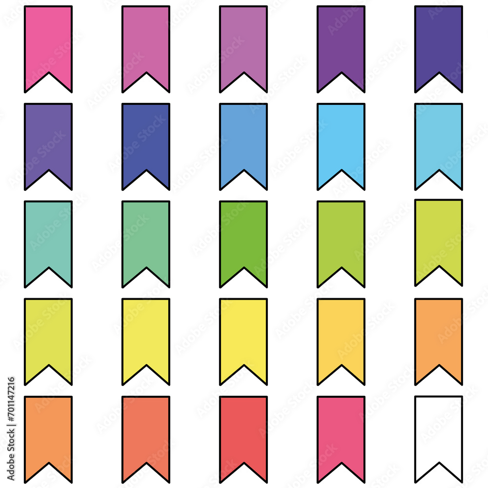 Iconos de banderas de múltiples colores Stock Illustration | Adobe Stock