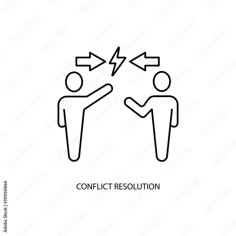 Conflict Resolution concept line icon. Simple element illustration ...