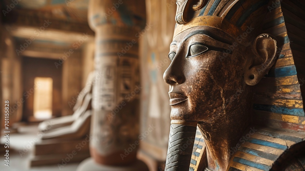 Ancient Egyptian Pharaoh Statue in Timeless Repose. Generative ai Stock ...