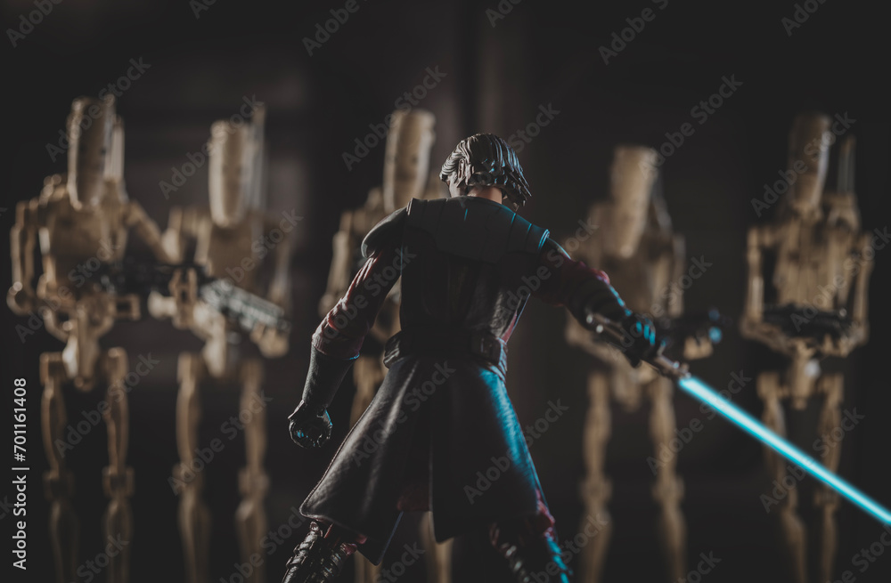 NEW YORK, USA: DEC 31 2023: scene from Star Wars the Clone Wars with ...