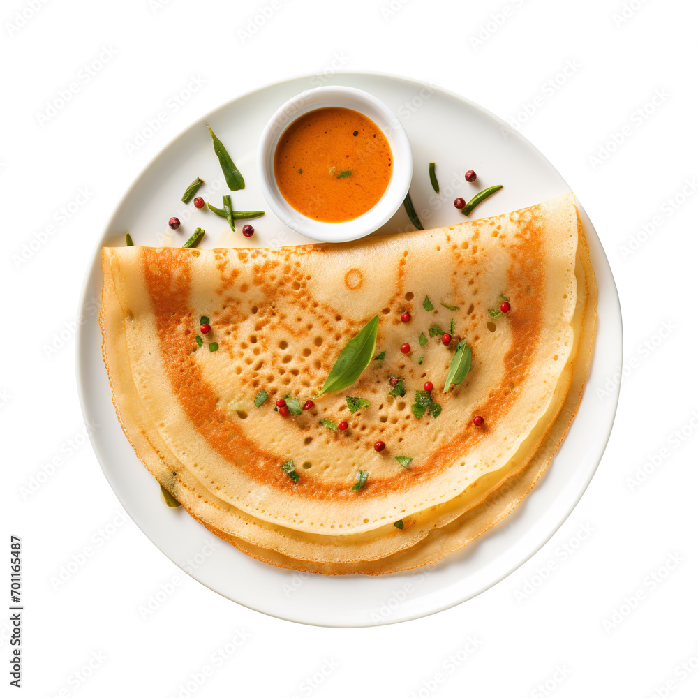 Crispy Masala dosa isolated on transparent background Remove png ...