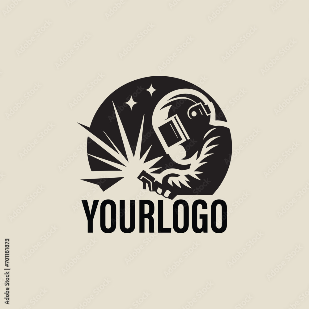 welding metal mask fabrication logo Stock Vector | Adobe Stock