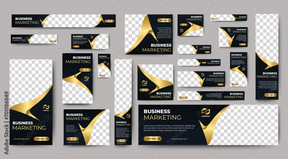 set of corporate web banners of standard size with a place for photos ...