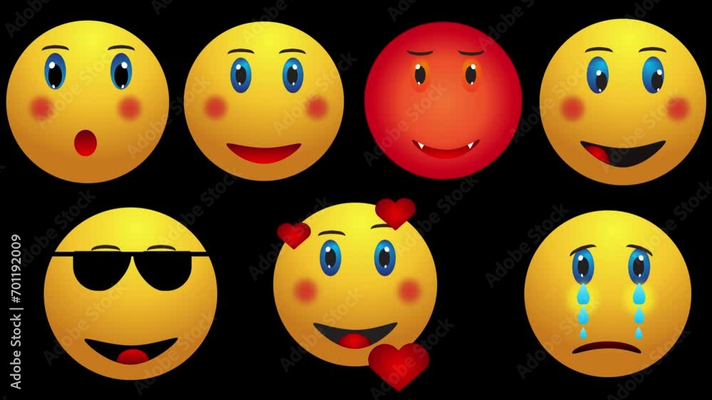 4K animated emoji pack in an alpha channel. All mood emojis are ...