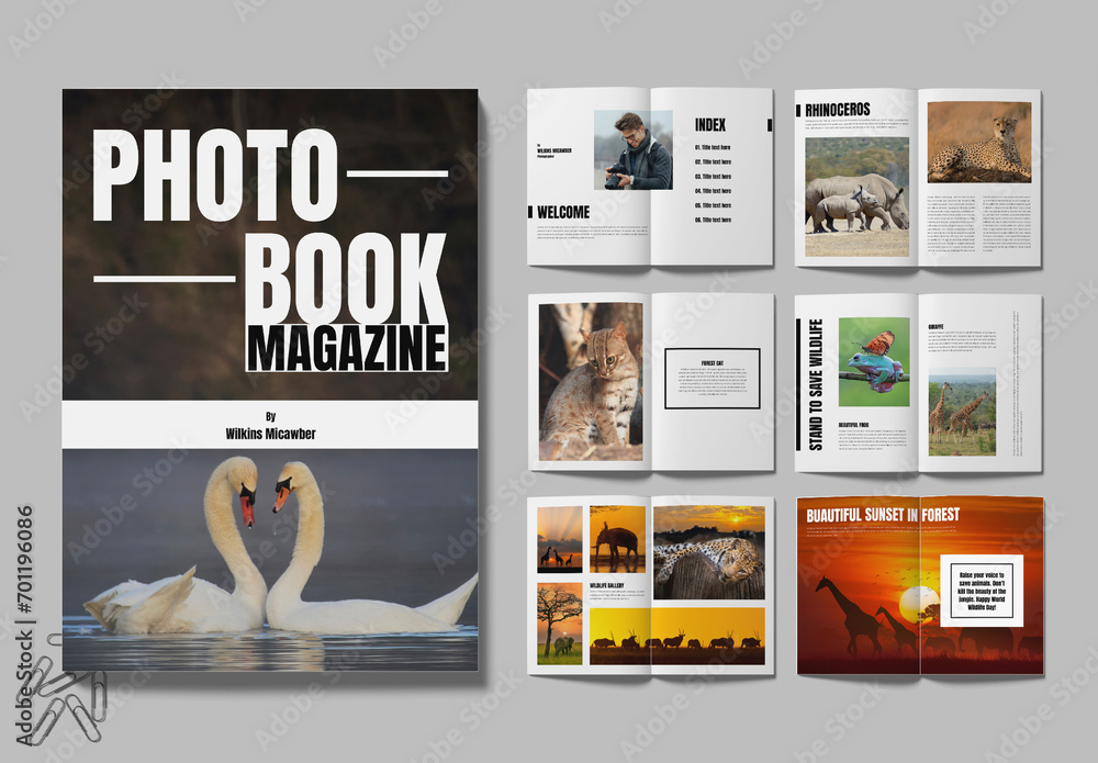 Photobook Magazine Template Stock Template | Adobe Stock