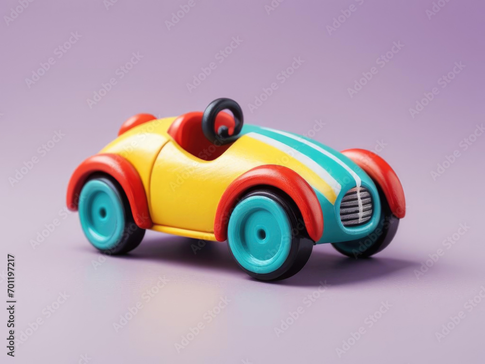 Isolated Cute Toy Car Illustration - Miniature toy car with racing ...