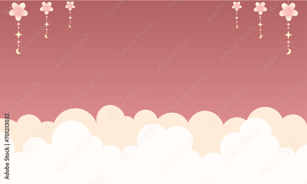 Cute kawaii cartoon background design with flowers Stock Vector | Adobe ...