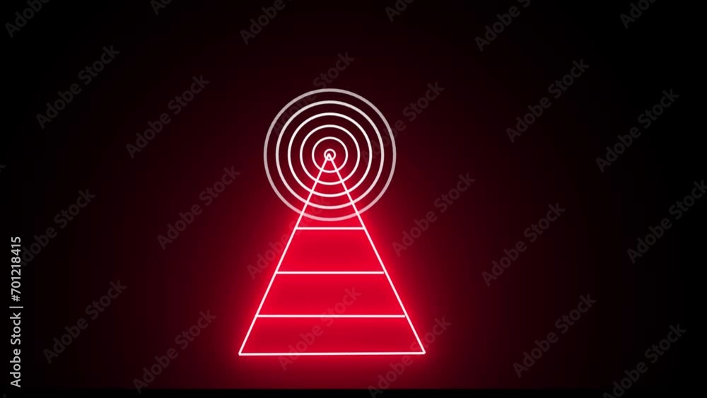 Vidéo Stock Tower with cell signal icon and symbol, Signal waves motion ...