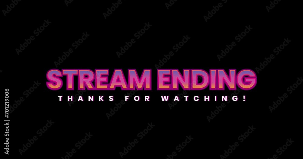 Vidéo Stock Stream ending text animation suitable for video live ...
