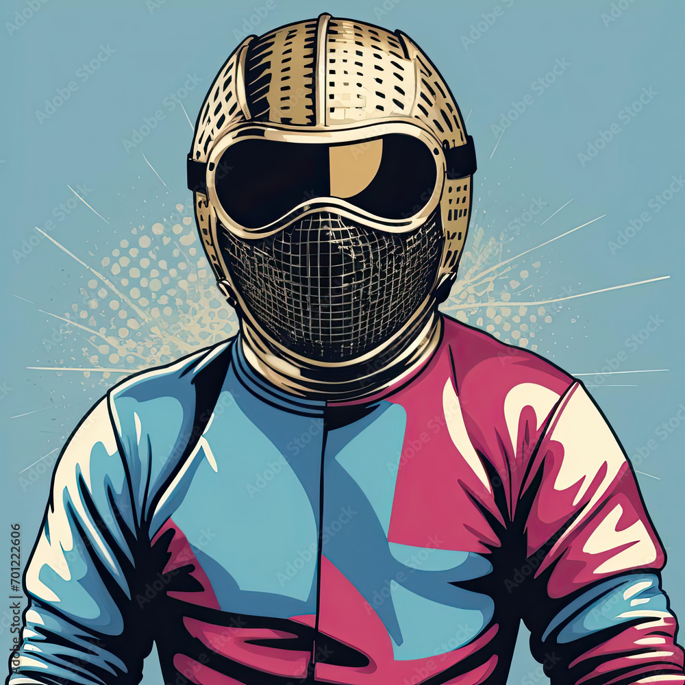 Pop Art Fencing - Close-Up Pixel Art Illustration of Fencing Foil and ...