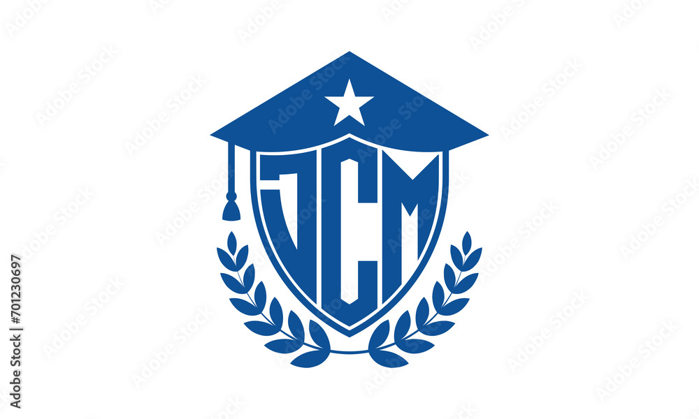 DCM three letter iconic academic logo design vector template. monogram ...